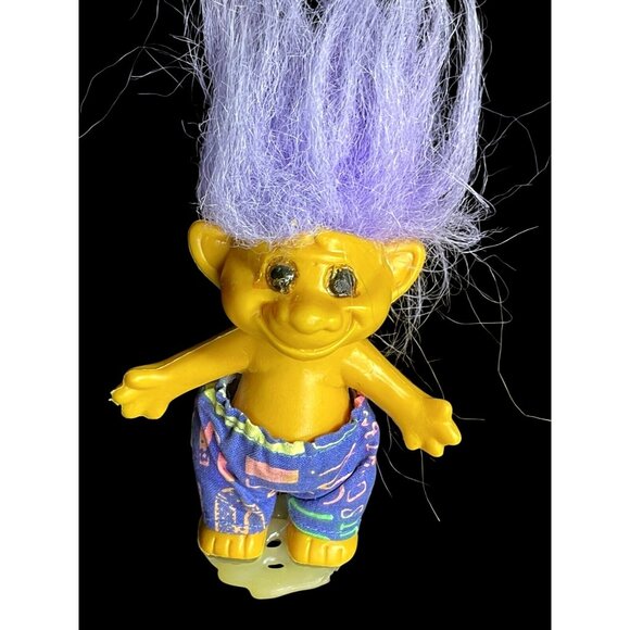 Unknown | Toys | Vintage Troll Doll With Purple Hair Colorful Pants 35 ...